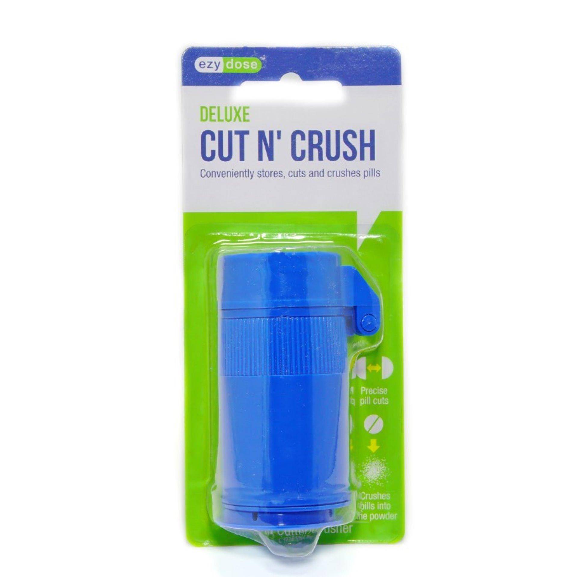 EZY DOSE Deluxe Cut N' Crush Pill Tablet Crusher Cutter Cup Box