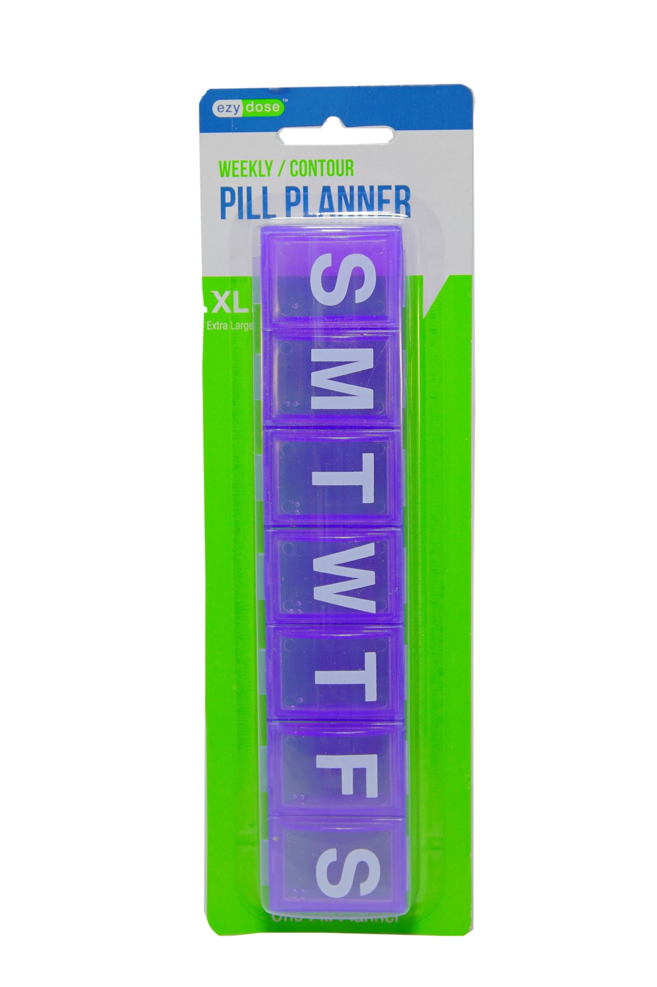 EZY DOSE WEEKLY CONTOURED PILL PLANNER BOX CONTAINER ORGANIZER EXTRA LARGE